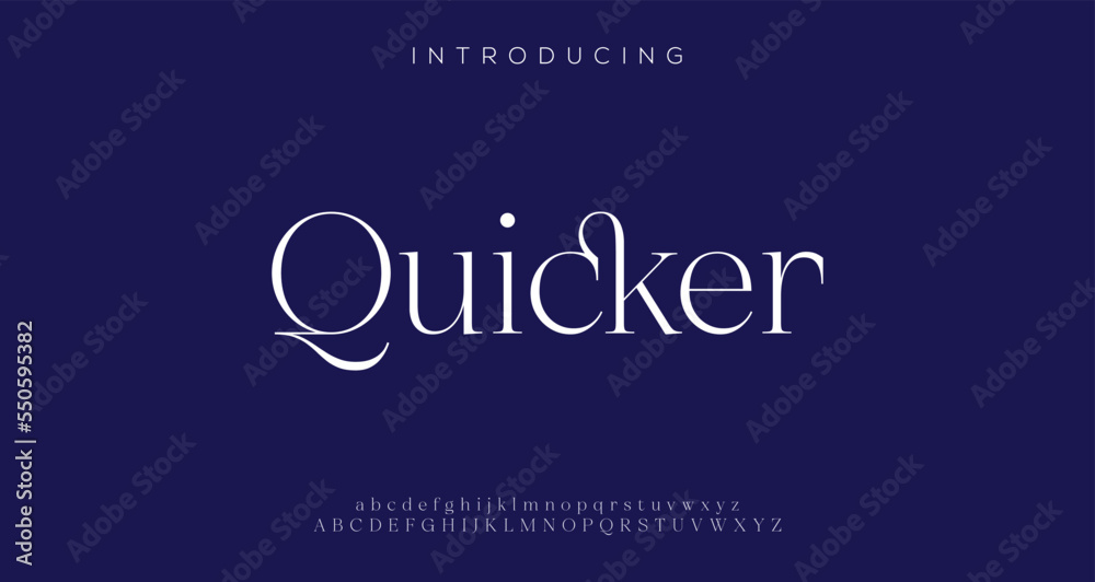 QUICKER Minimal luxury typo Font and Modern tech Typography urban style ...