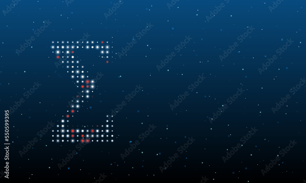 On the left is the sigma symbol filled with white dots. Background ...