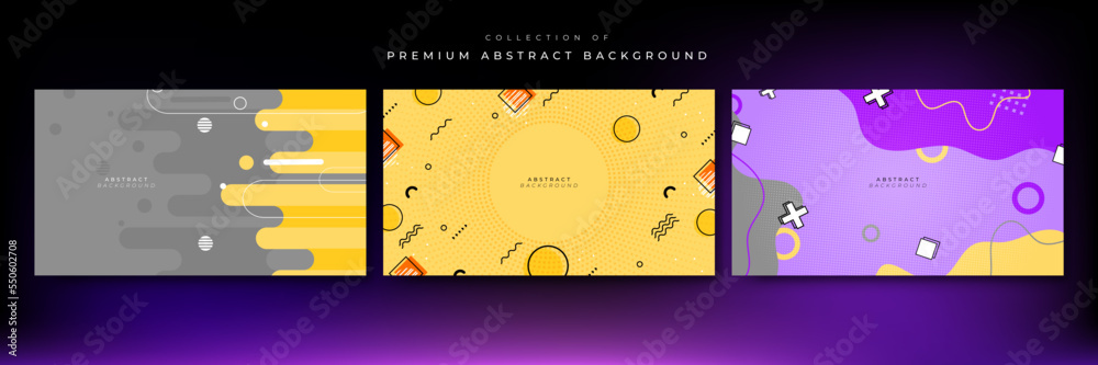 Cool trendy background design with memphis style and abstract shapes ...