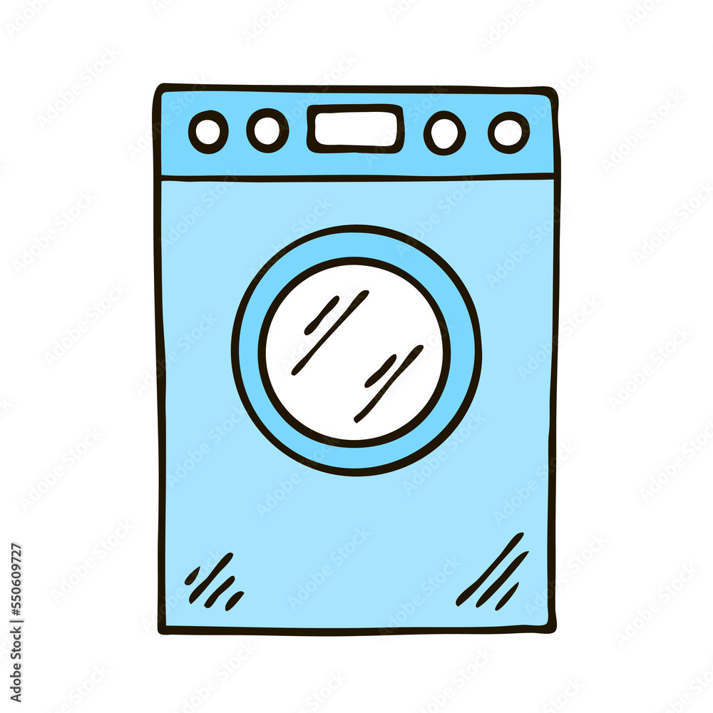 Vecteur Stock Washing machine sketch. Household appliances for washing ...
