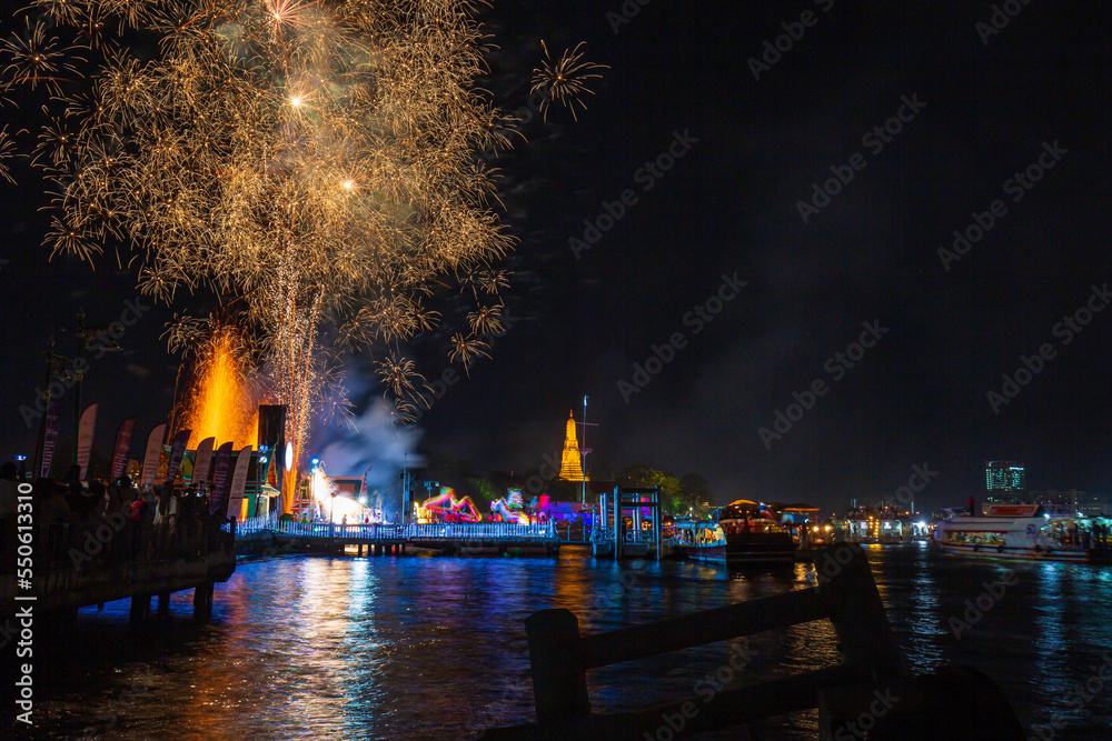 Bangkok Thailand 2022 November Fireworks at the 29th APEC Summit 2022 ...