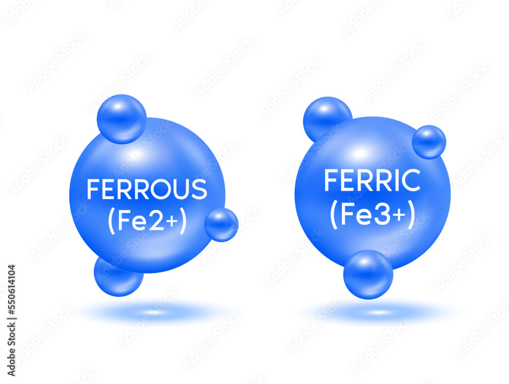 Minerals Iron Ferrous Fe2 Ferric Fe3 Capsule Minerals Blue For