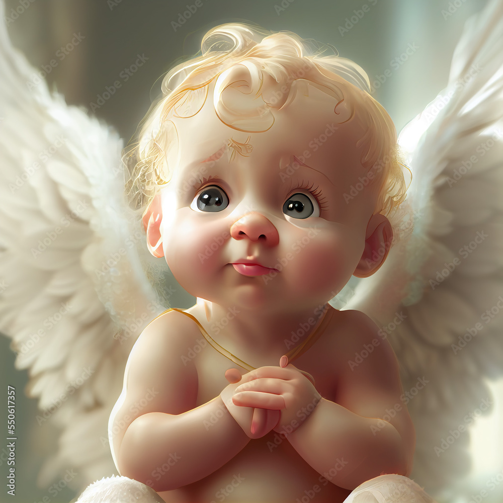 baby angel with wings Stock Illustration | Adobe Stock