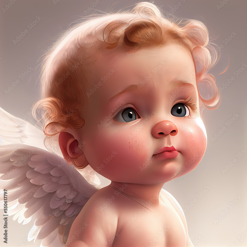 baby angel with wings Stock Illustration | Adobe Stock