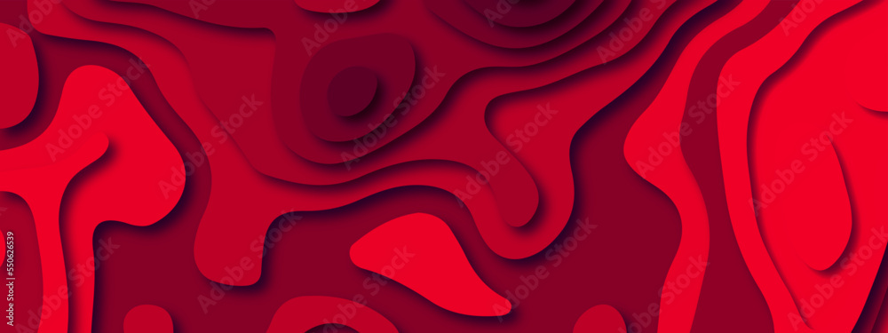 Modern and creative papercut and red color layer gradient on vector red ...