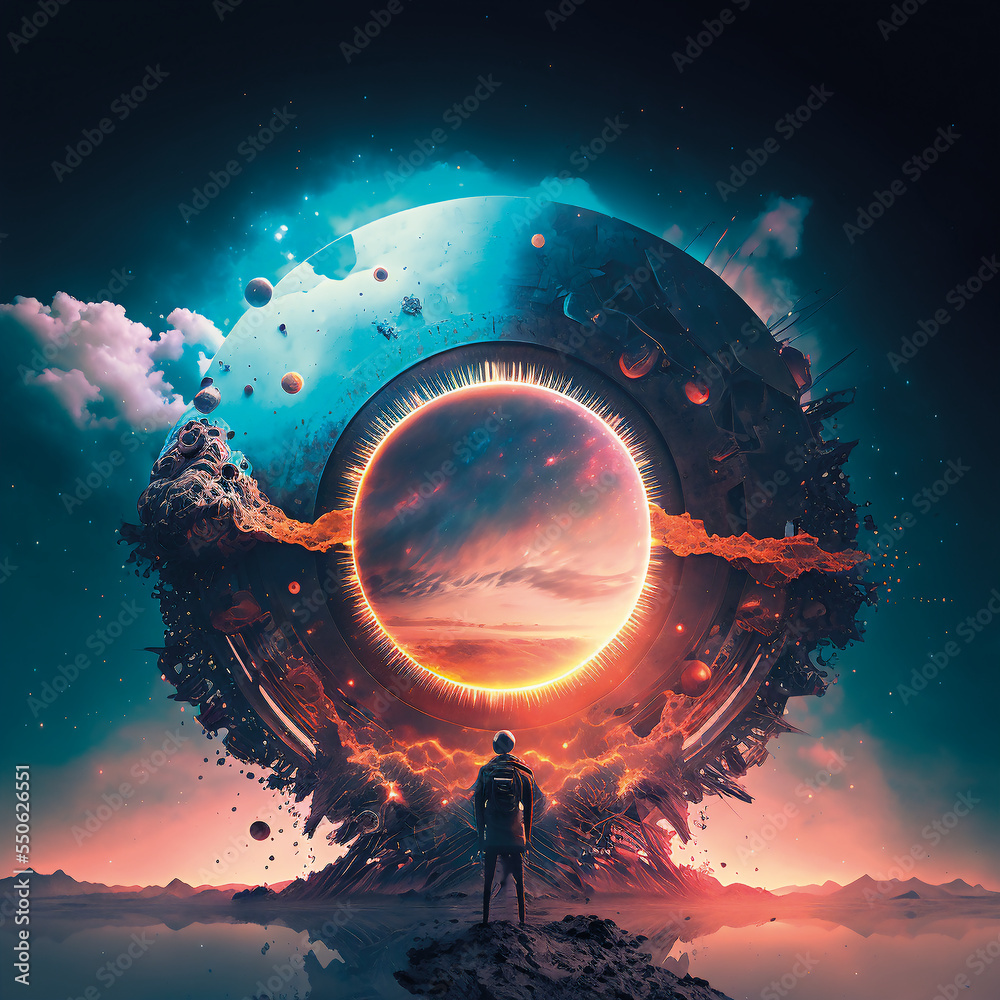 Cosmic surreal landscape, Fantasy, sci-fi illustration. Concept art. AI ...