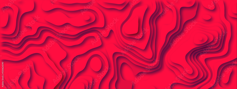 Modern and creative papercut and red color layer gradient on vector red ...