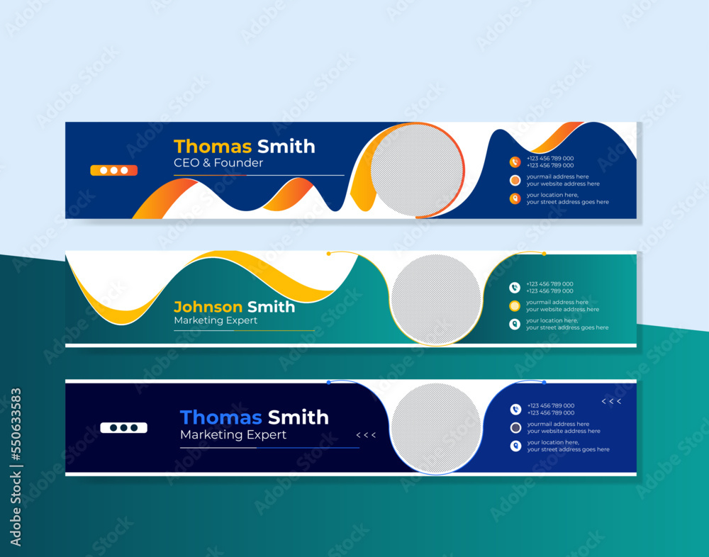LinkedIn cover design template bundle Stock Vector | Adobe Stock