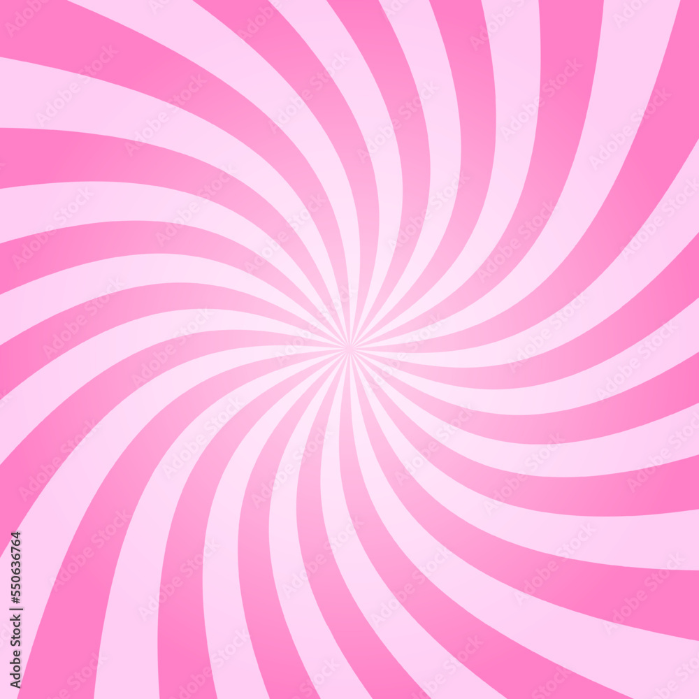 Radial twisted stipes, pinwheel pattern, vortex rosy sunset. Pink ...