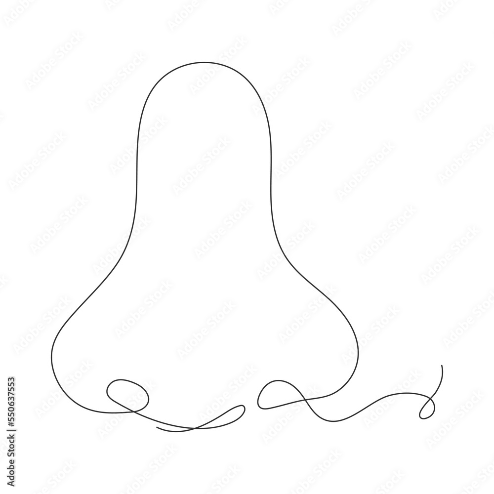 Nose line continuous drawn. Vector illustration isolated on white ...