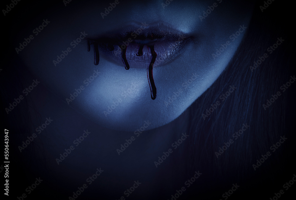 vampire lips with blood dripping Stock Photo | Adobe Stock