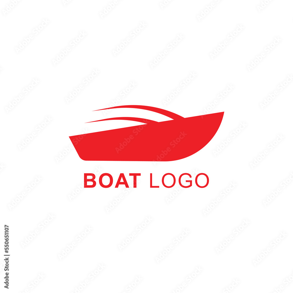 red motor or sailboat business abstract creative vector art logo with ...