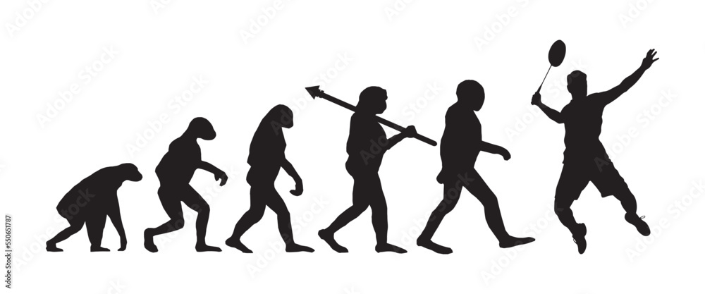 Evolution of badminton vector illustration. Stock Vector | Adobe Stock