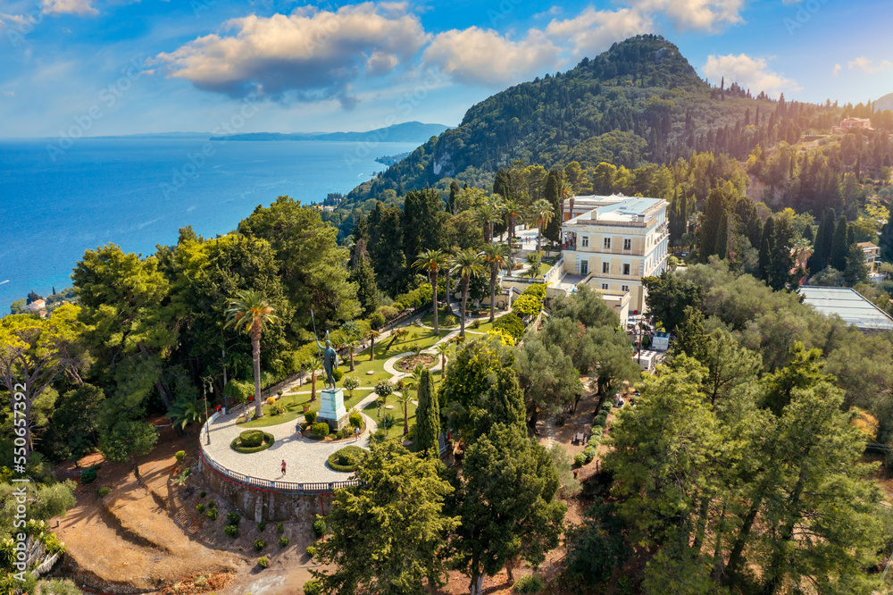 Achilleion palace in Corfu Island, Greece, built by Empress of Austria ...