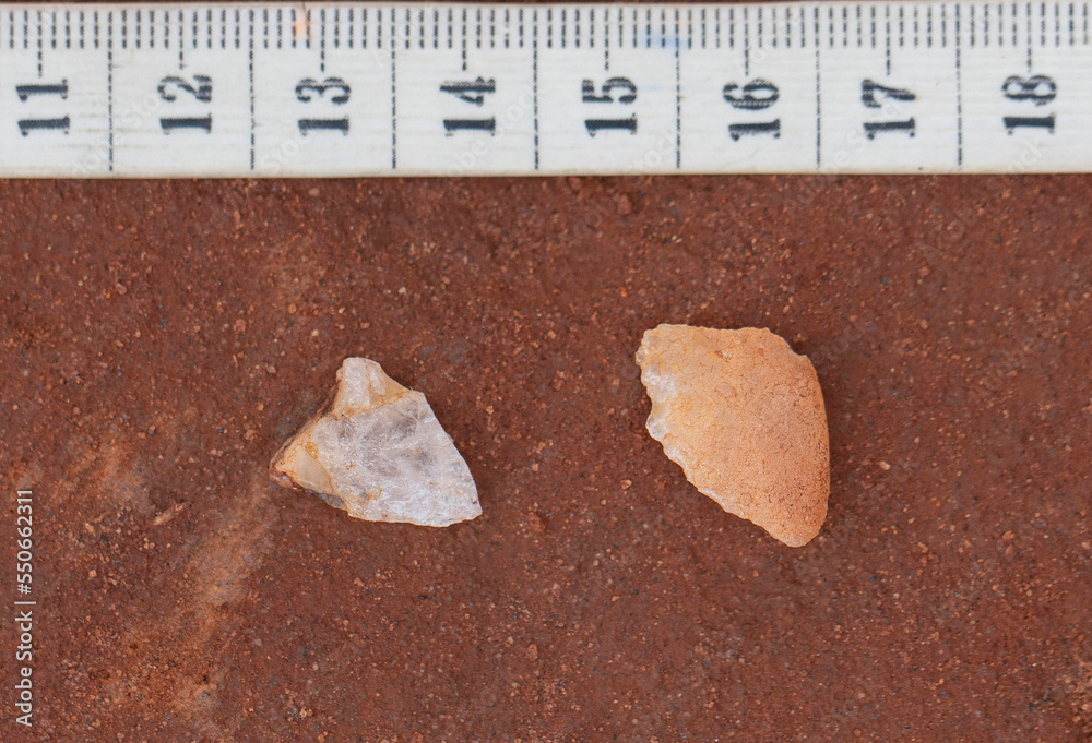 Quartz microlithic stone tools from an archaeological site in Sri Lanka ...