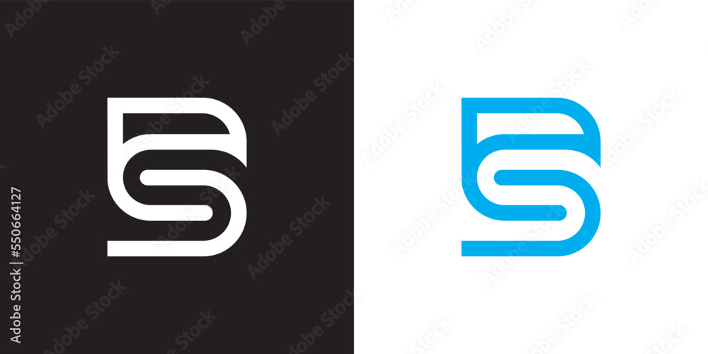 Minimal SB logo. Icon of a BS letter on a luxury background. Logo idea ...