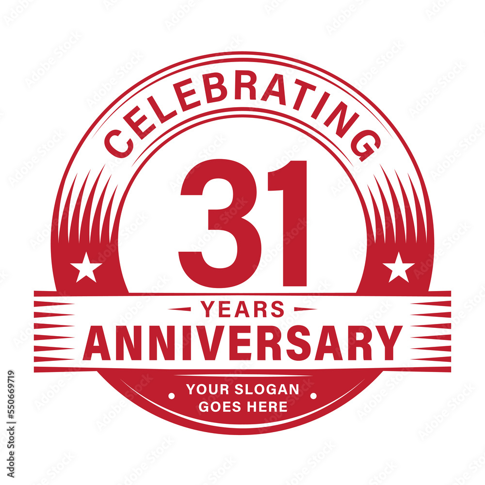 31 years anniversary celebration design template. 31st logo. Vector and ...