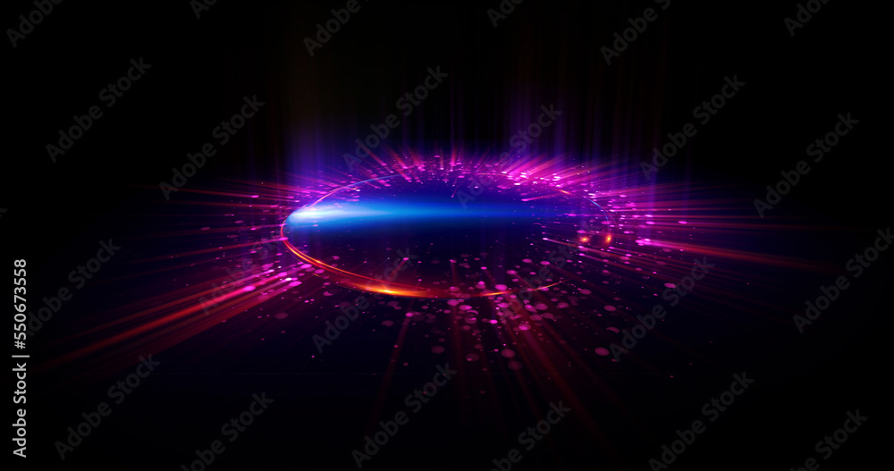 Glow swirl light effect. Circular lens flare. Abstract rotational lines ...