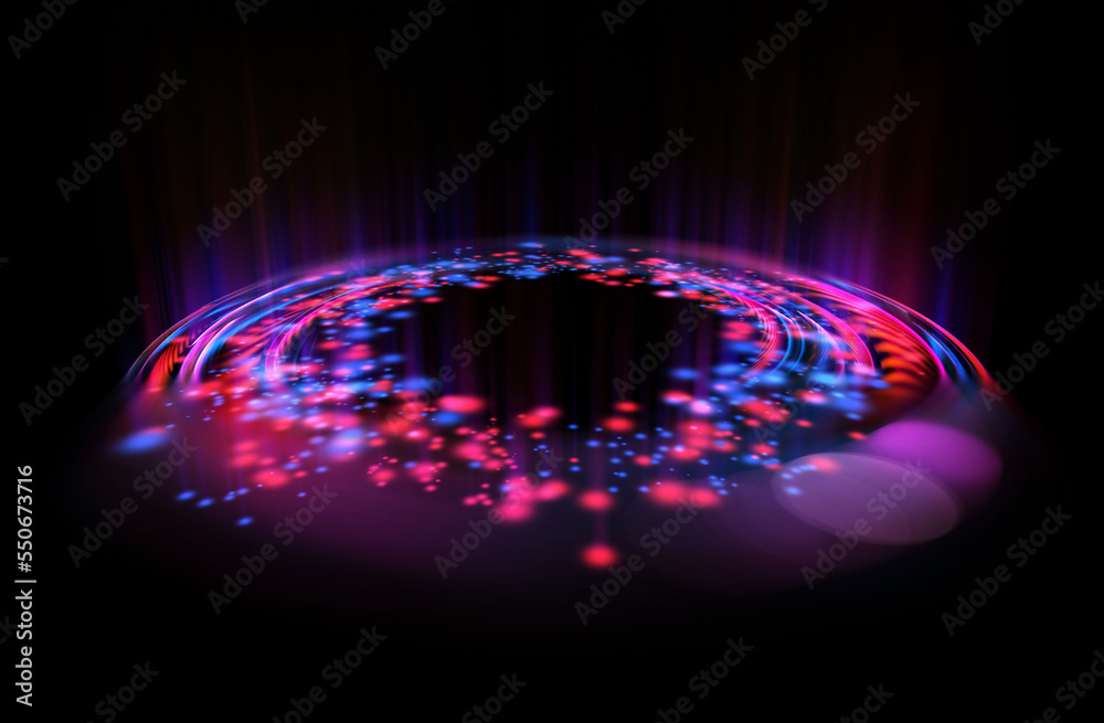 Glow swirl light effect. Circular lens flare. Abstract rotational lines ...