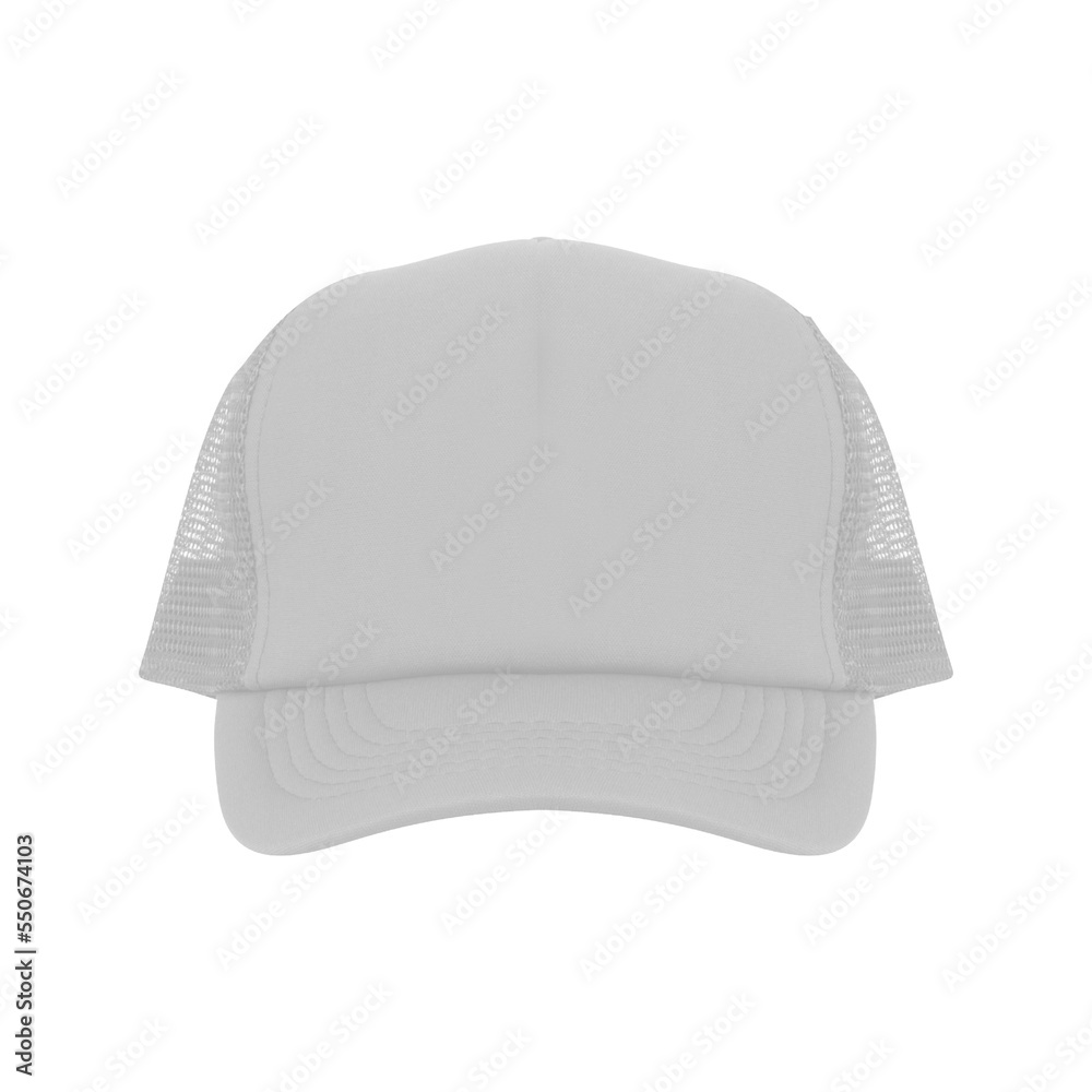White Trucker Hat Mock-Up on White Background Stock Vector | Adobe Stock