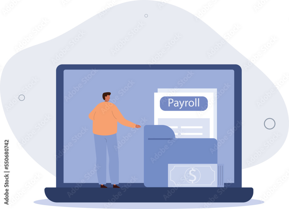 Character calculating and filling salary payslip and payroll report ...