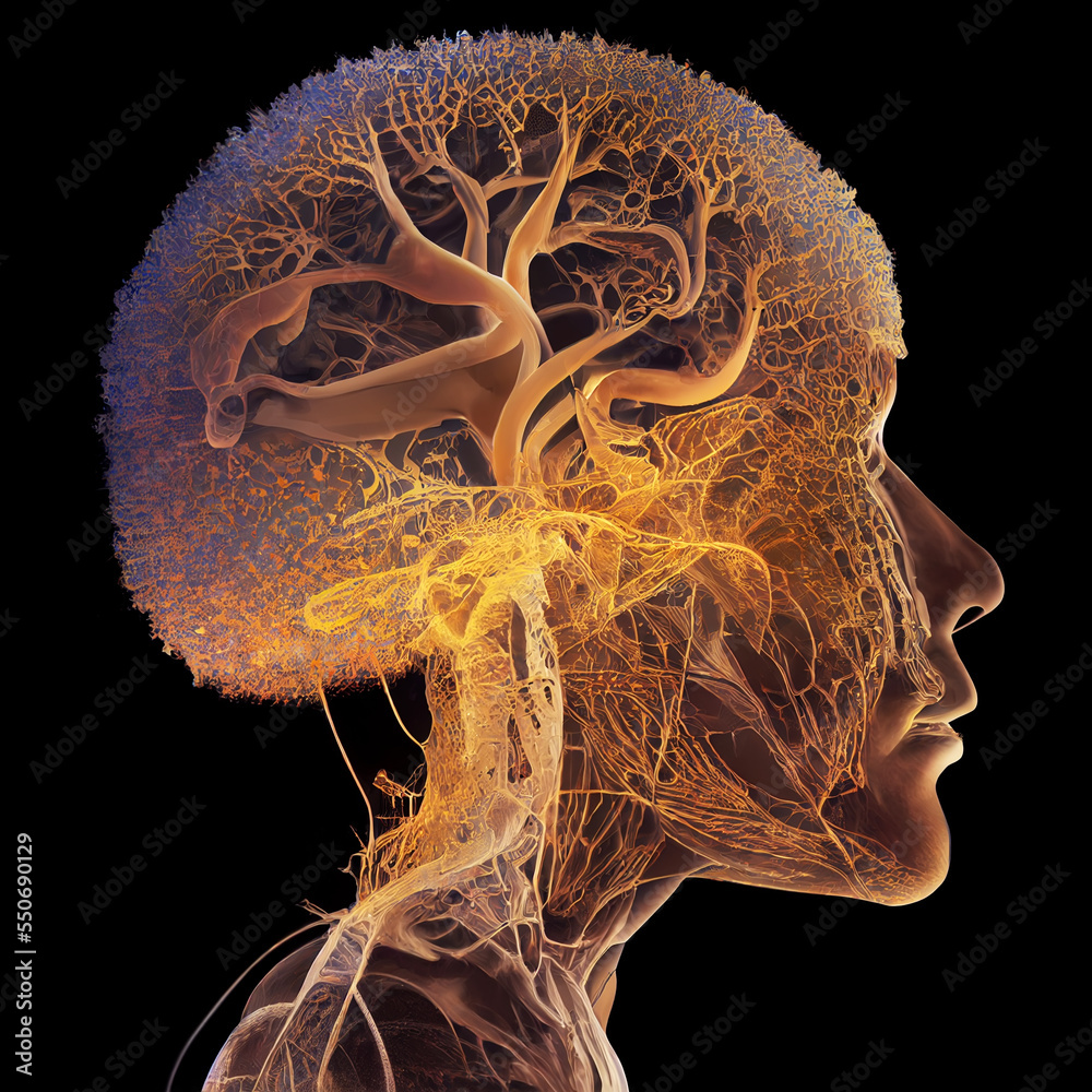expansion of fungal mycelium in the human body ilustración de Stock ...