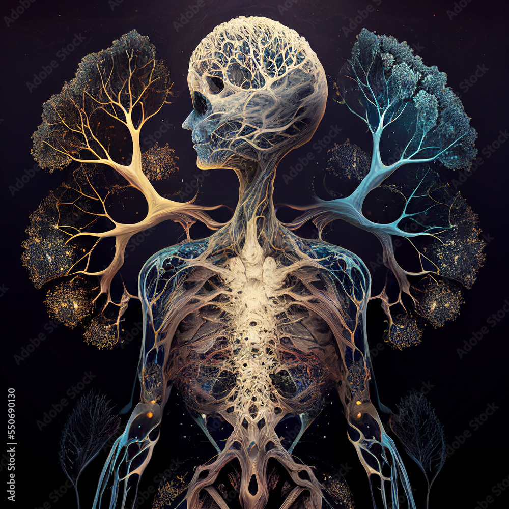 expansion of fungal mycelium in the human body Stock Illustration ...