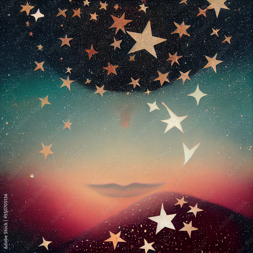 Contemplating the compexity of the universe, starry sky wonder, wishing ...