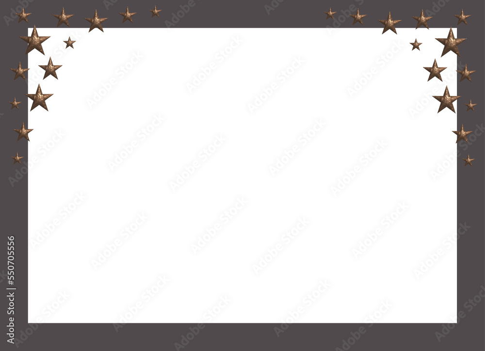 ภาพประกอบสต็อก Rectangular card, frame or border with shiny stars ...
