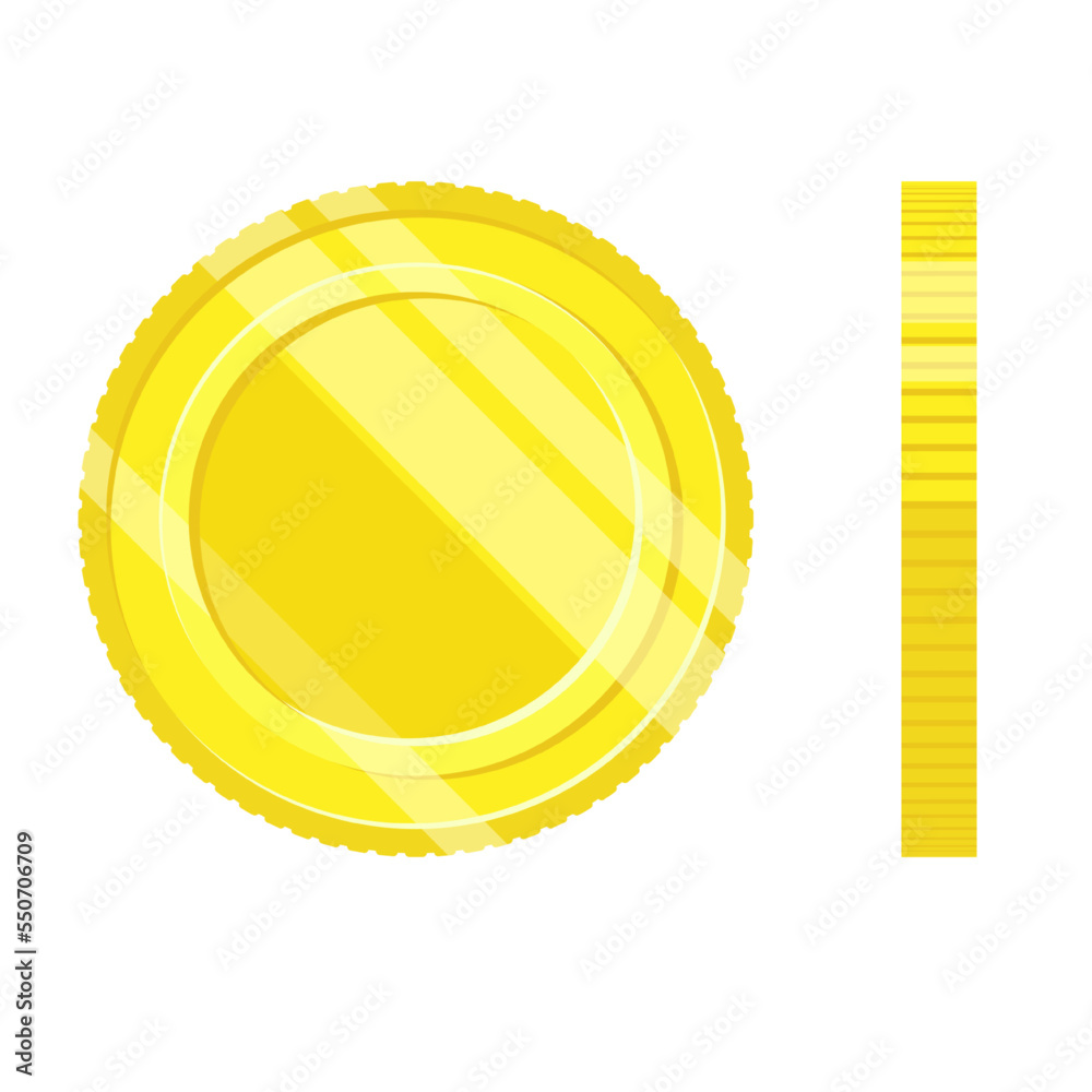 Realistic image of gold coins. vector illustration. Coin circle and ...