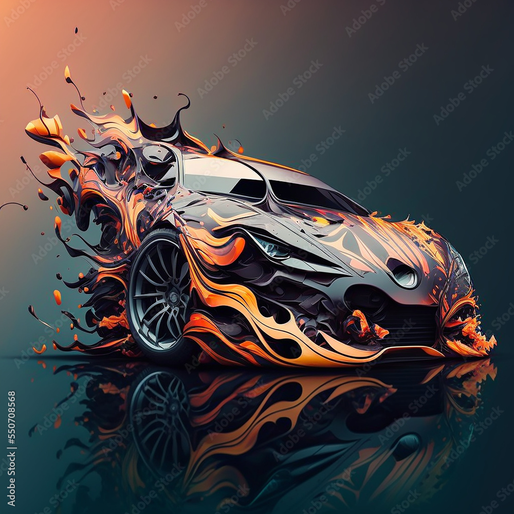 Ai generated fast abstract car Stock Illustration | Adobe Stock