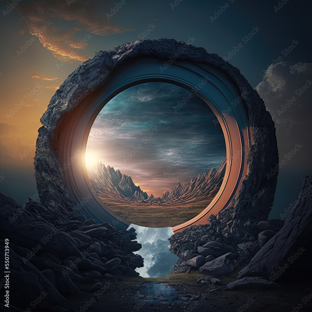 Fantasy temporary majestic stone portal to another world. Time Portal ...