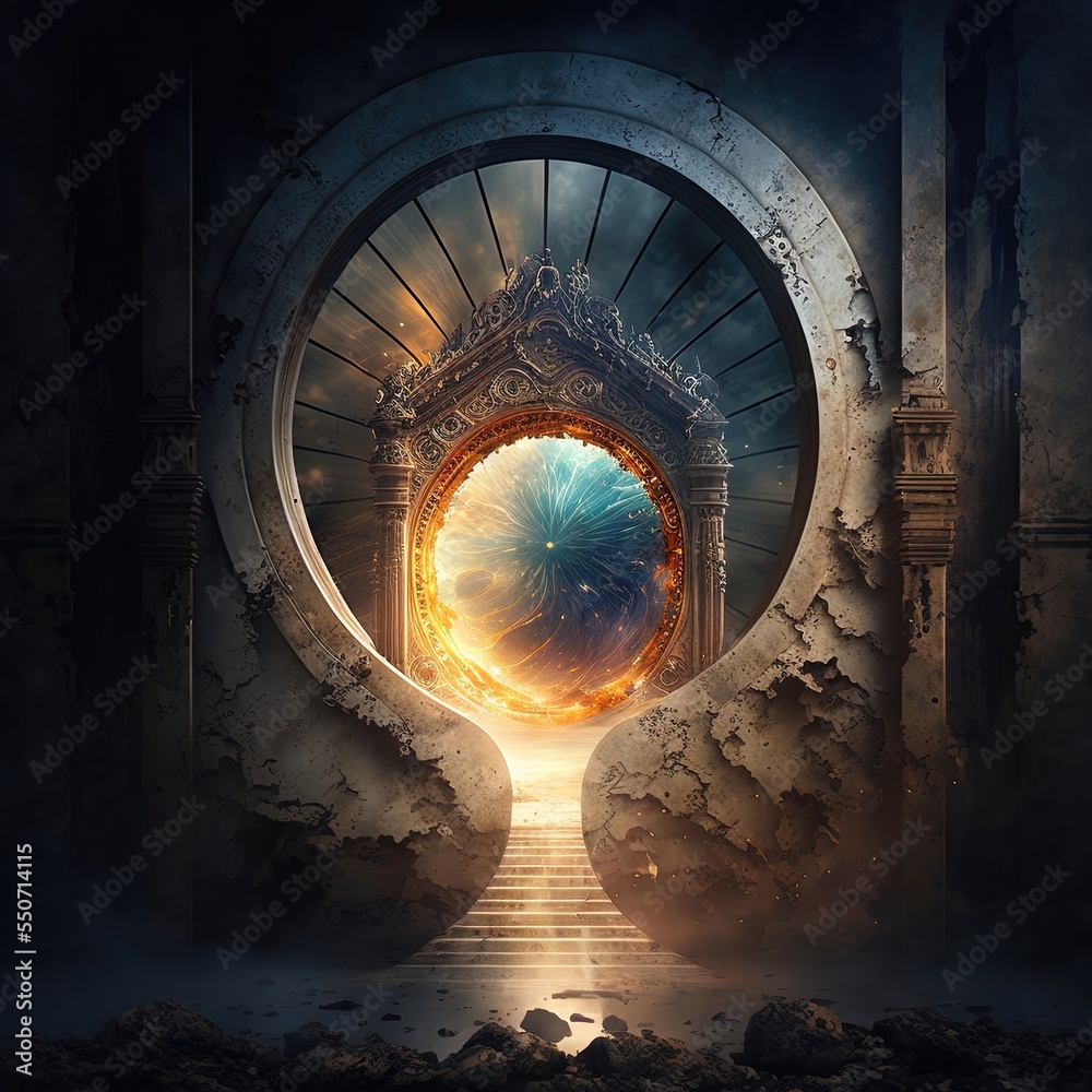 Fantasy temporary majestic stone portal to another world. Time Portal ...