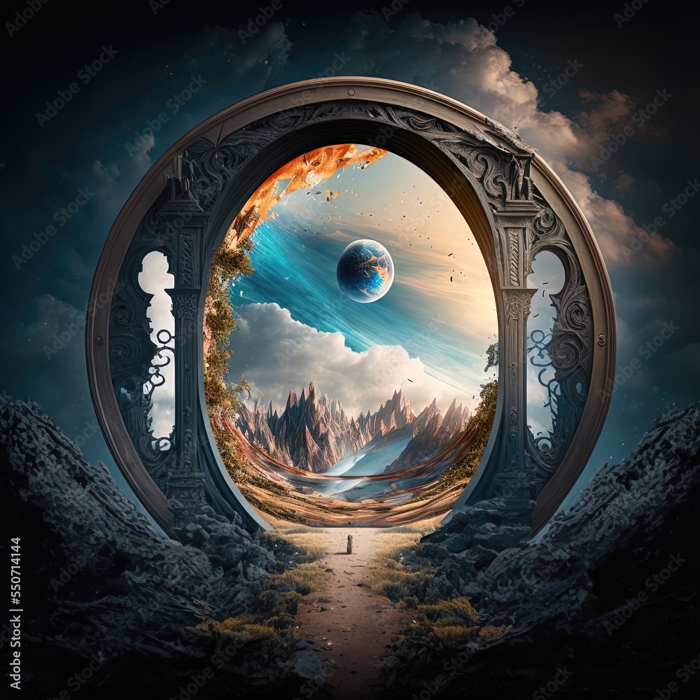 Fantasy temporary majestic stone portal to another world. Time Portal ...