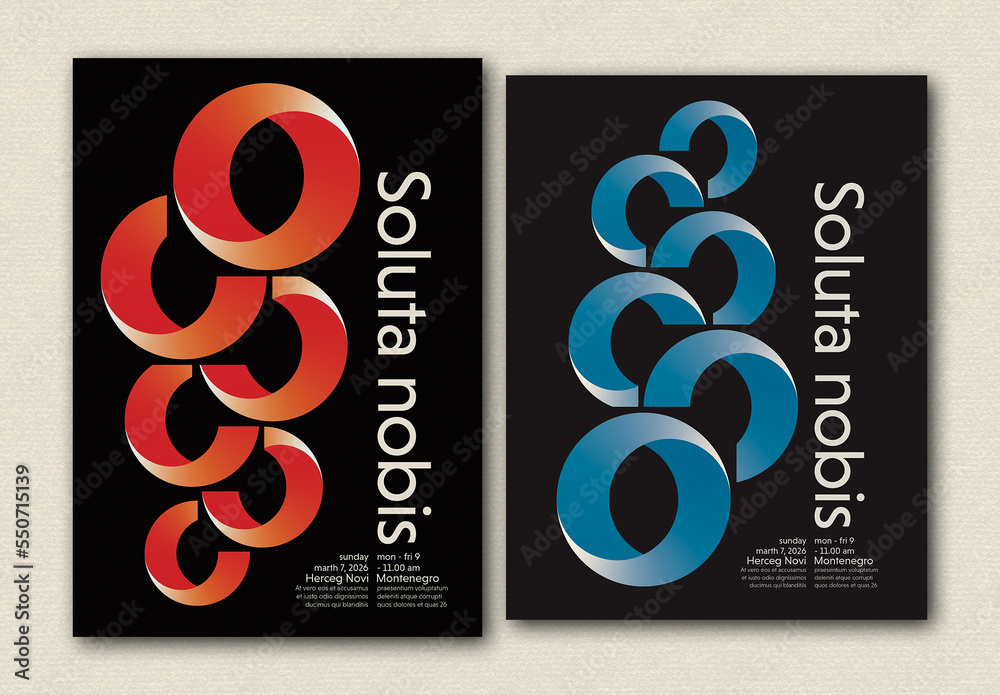 Creative Poster Layout with Circles in Swiss Style Stock Template ...
