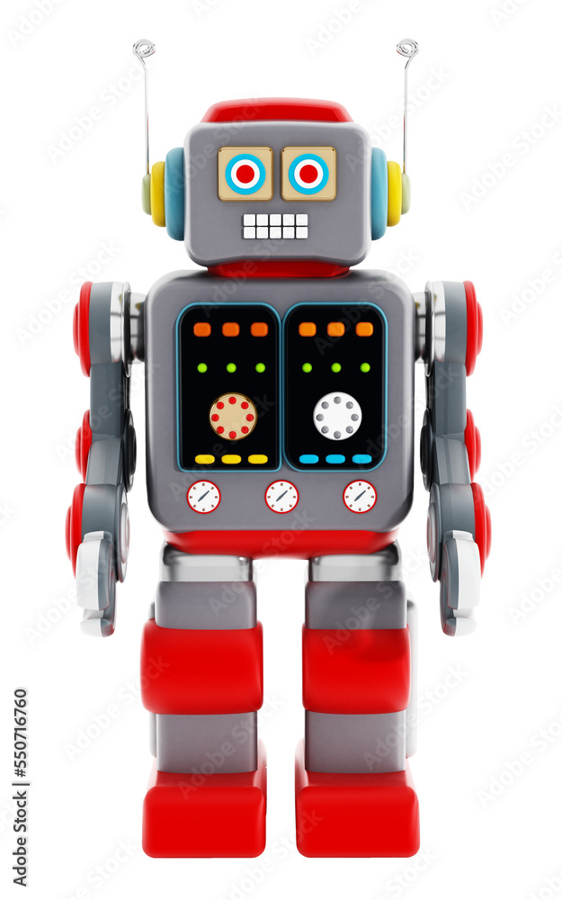 Vintage toy robot on transparent background. Stock Illustration | Adobe ...