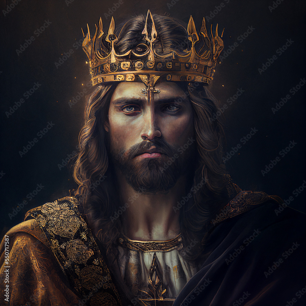 Jesus Christ with a crown Stock Illustration | Adobe Stock
