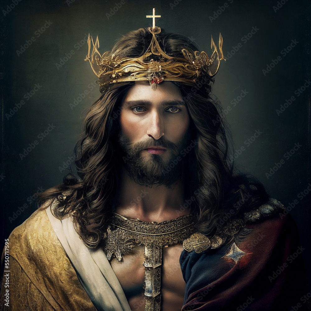 Jesus Christ with a crown Stock Illustration | Adobe Stock