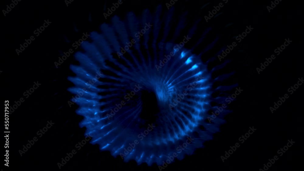 Round 3d shape with pulsating waves. Motion. Abstract 3d shape with ...