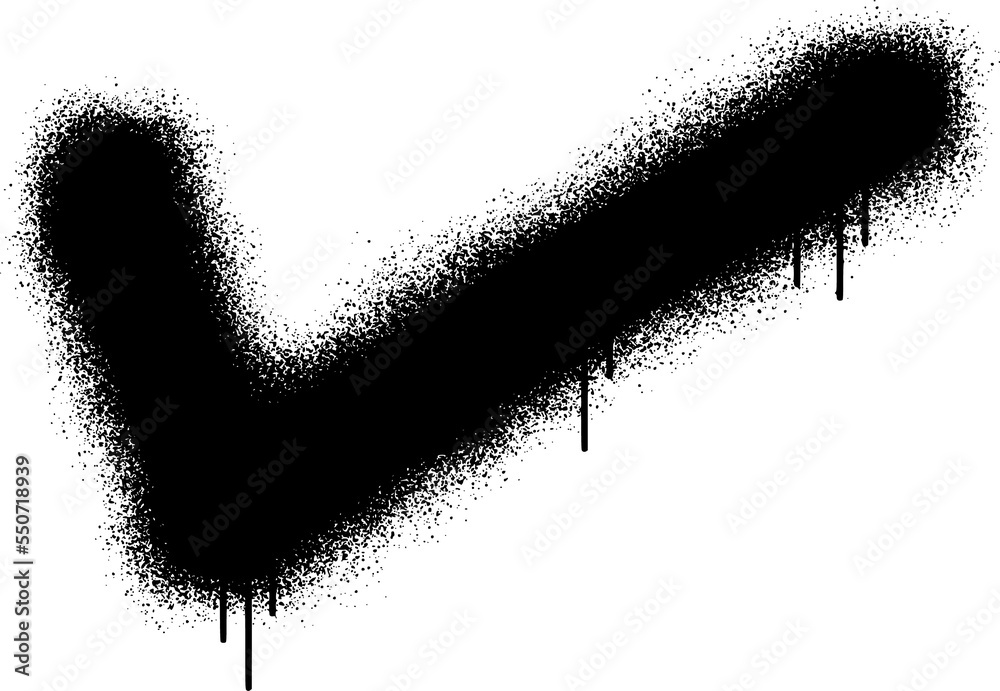 graffiti Check marks icon with black spray paint | Uwalls.co.uk
