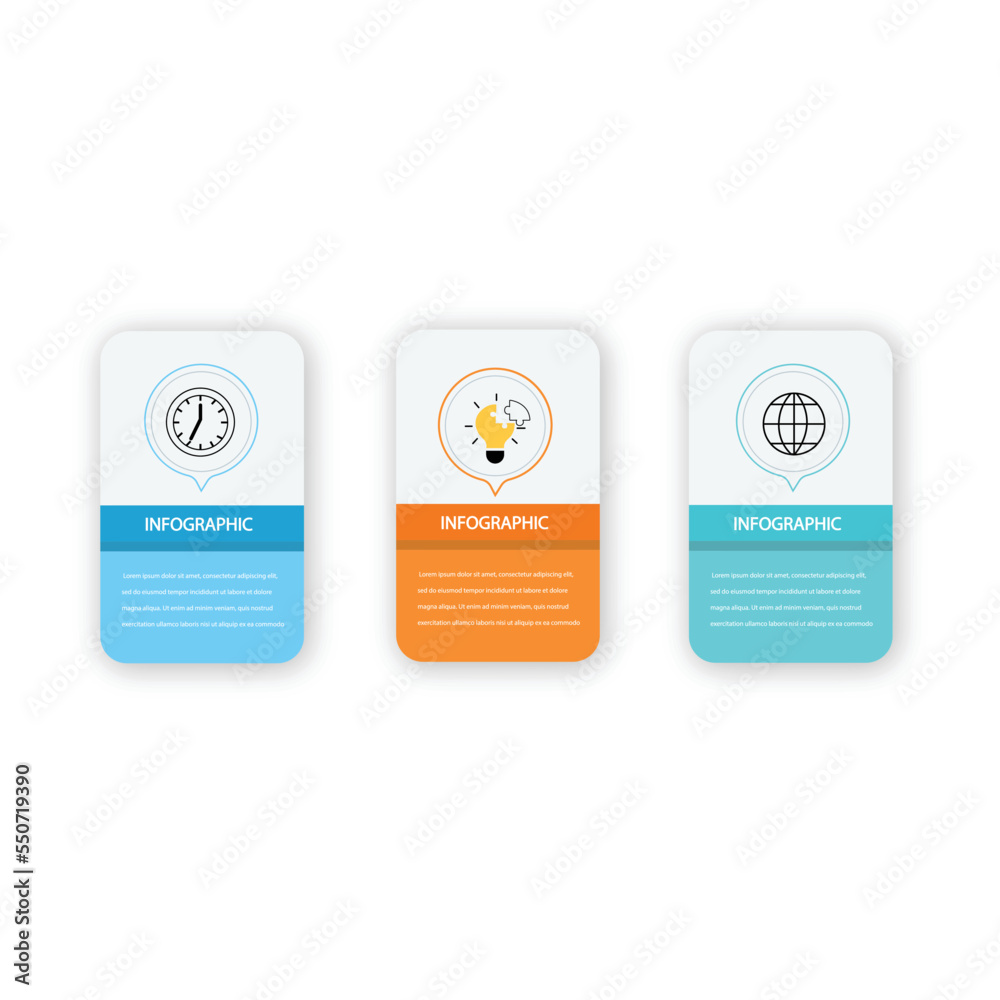 3 Point Infographic with Bullet Points Stock Vector | Adobe Stock