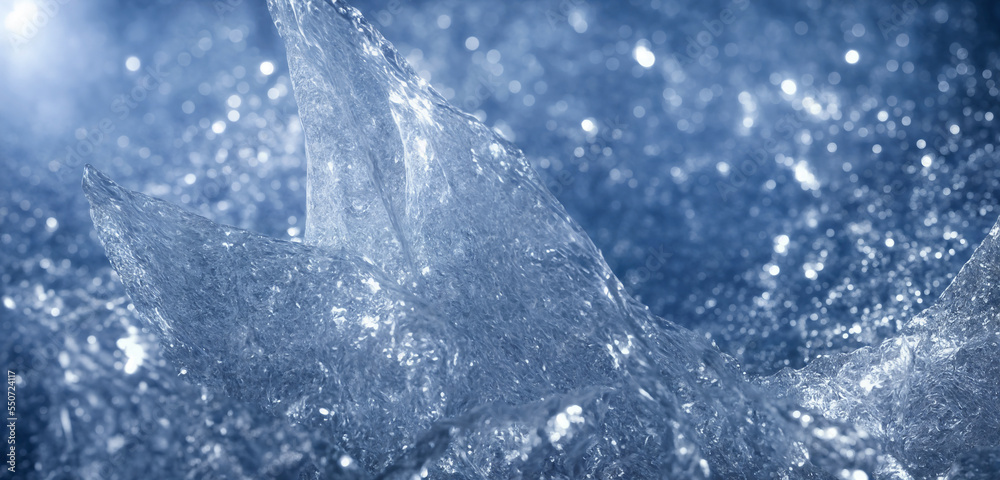 Ice crystal background. Backdrop with copy space for wallpaper, website ...