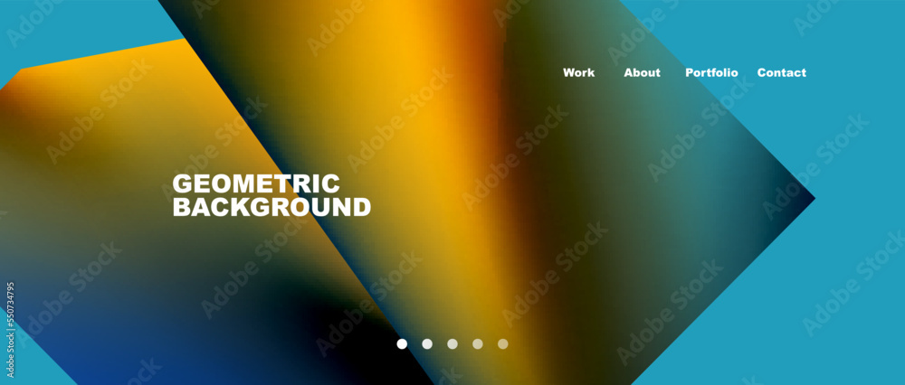 Landing page background template. Abstract geometric shapes composition ...