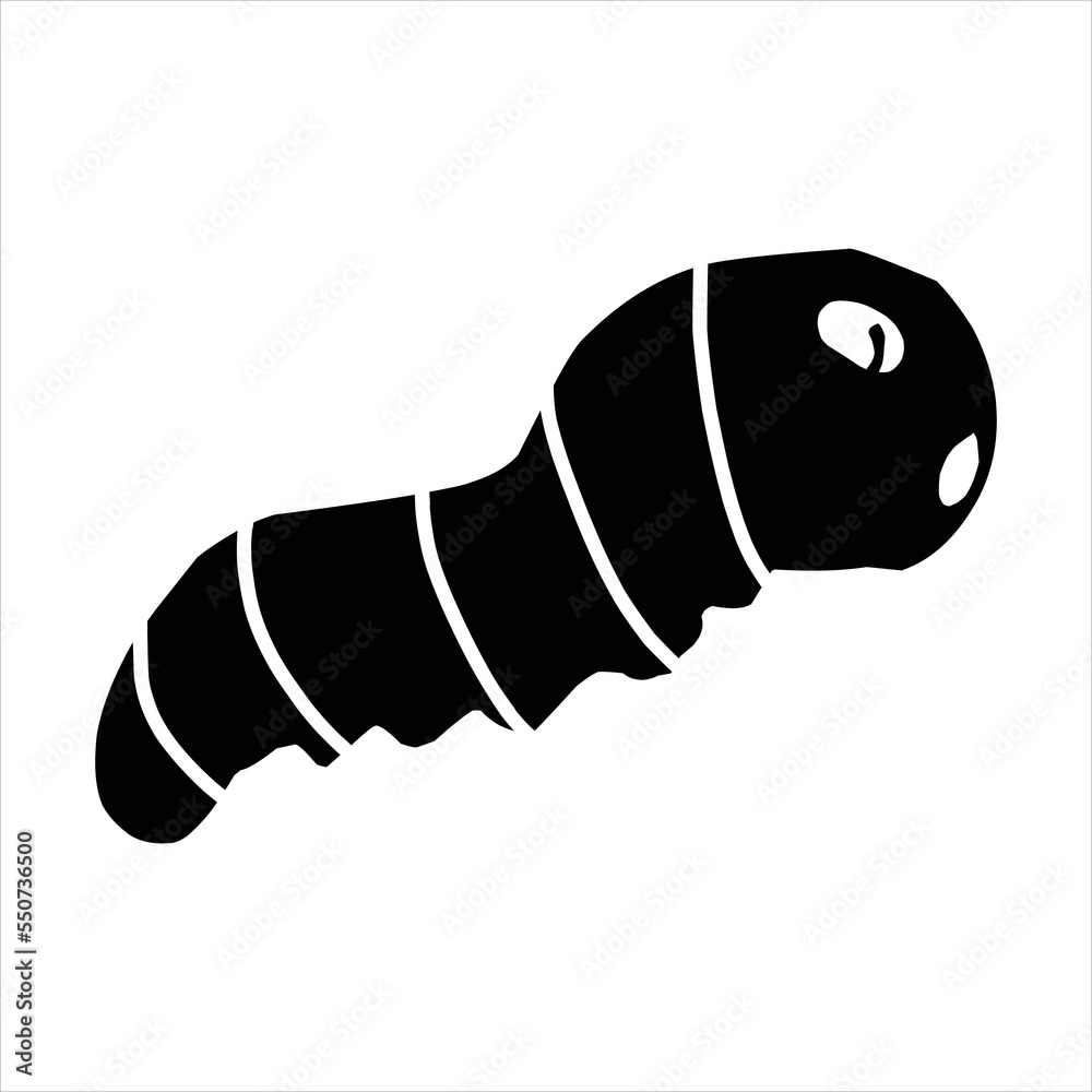 black and white larva cartoon illustration Stock Vector | Adobe Stock