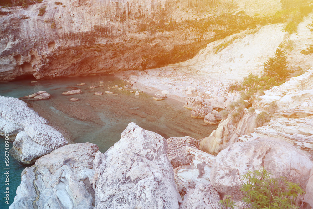 Travel in Turkey Aegean sea and rocks lagoon landscape nature. Big ...