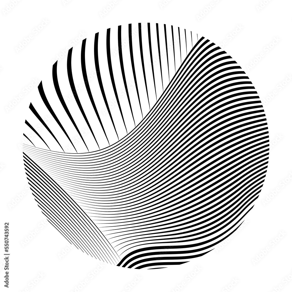 Abstract lines in sphere form. Technology sphere logo . 3D design ...
