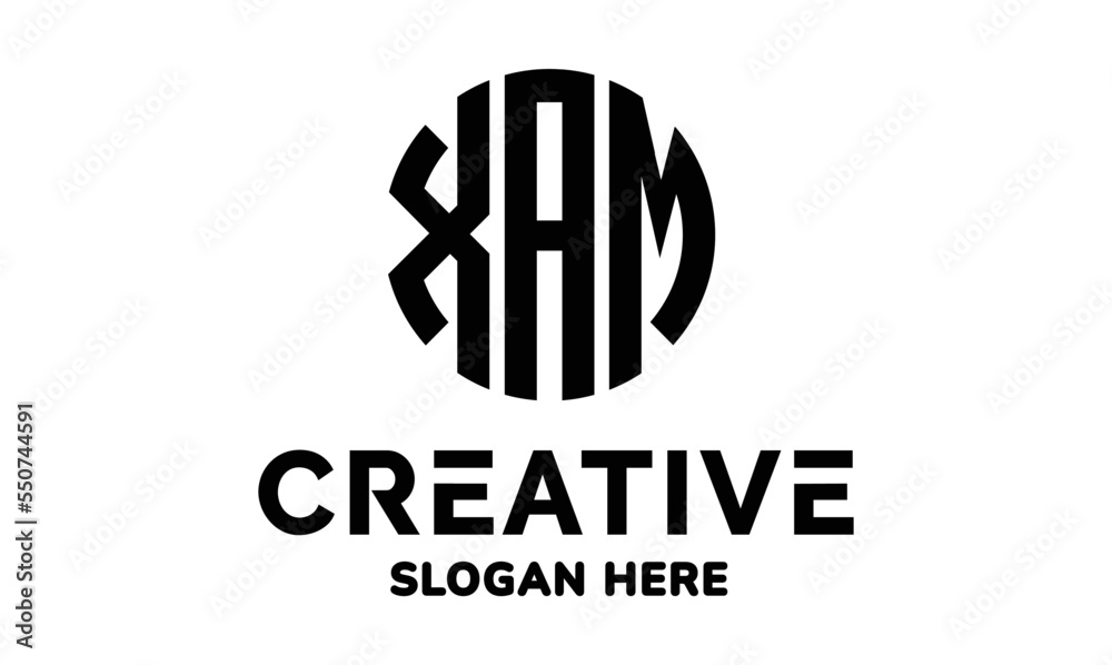 XAM Polygon logo design monogram, XAM polygon vector logo, XAM with ...