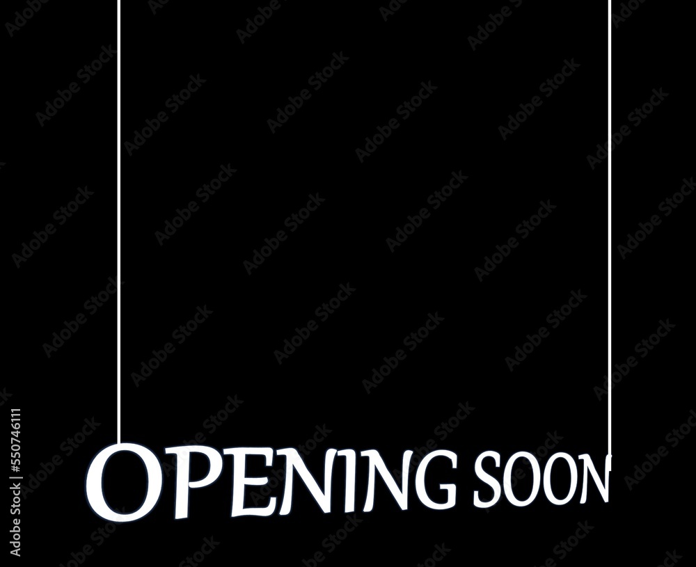 Grand opening, Coming soon, Opening soon hanging white text with black ...