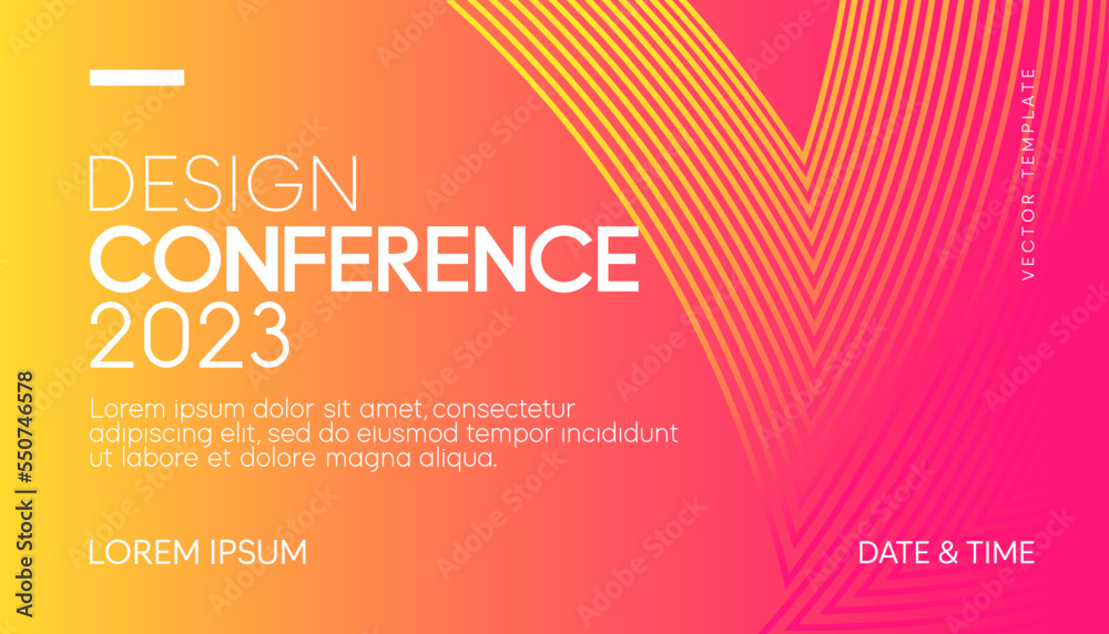 Abstract modern business conference design template with orange lines ...