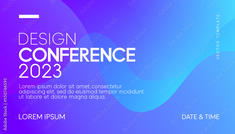 Abstract modern business conference design template with fluid shape ...